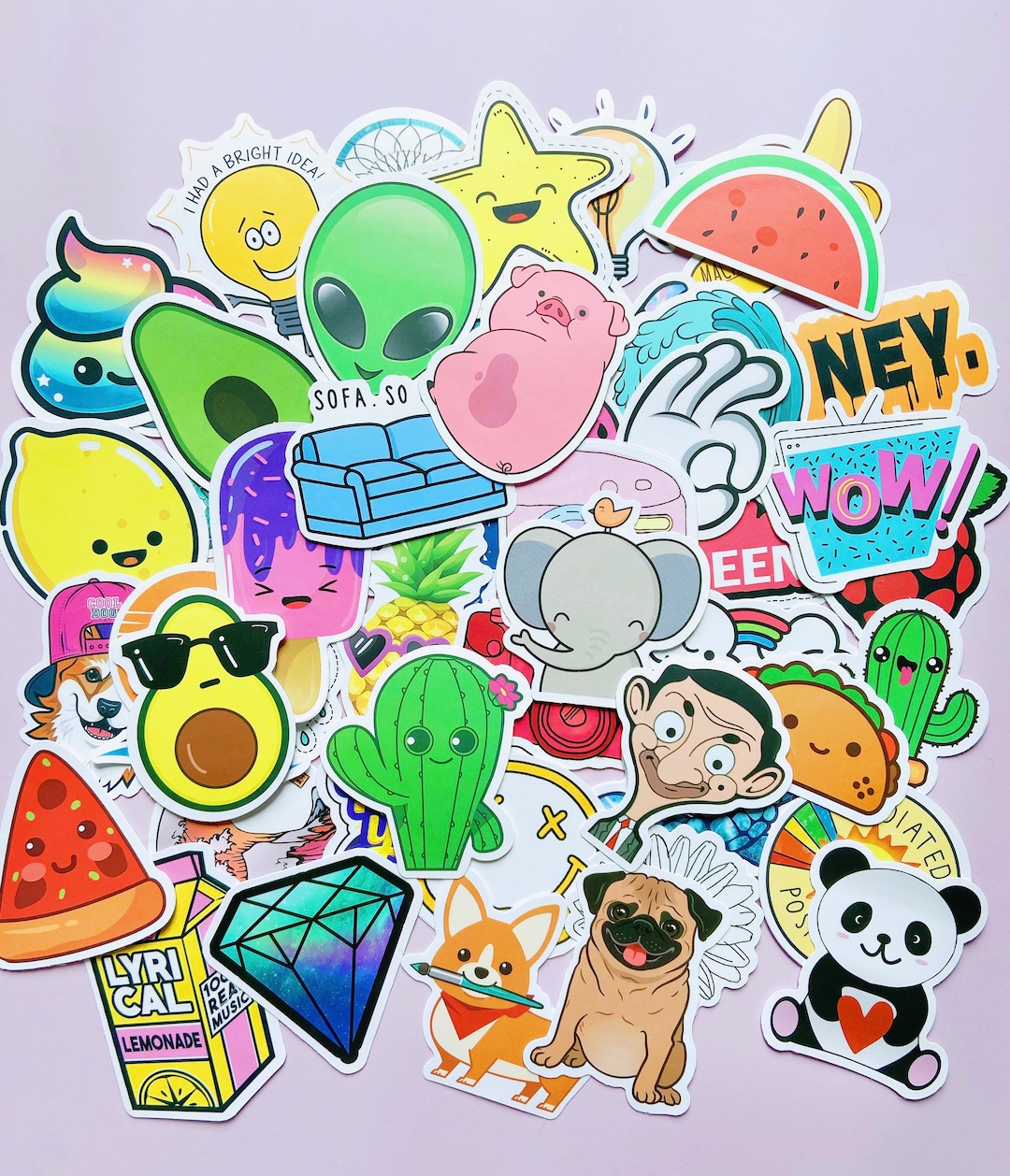 Fun Waterproof Sticker Pack for Skateboards, Snowboards, Notebooks ...