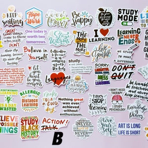 Inspirational Waterproof Quotes Sticker Pack-encouragement-glossy-study ...