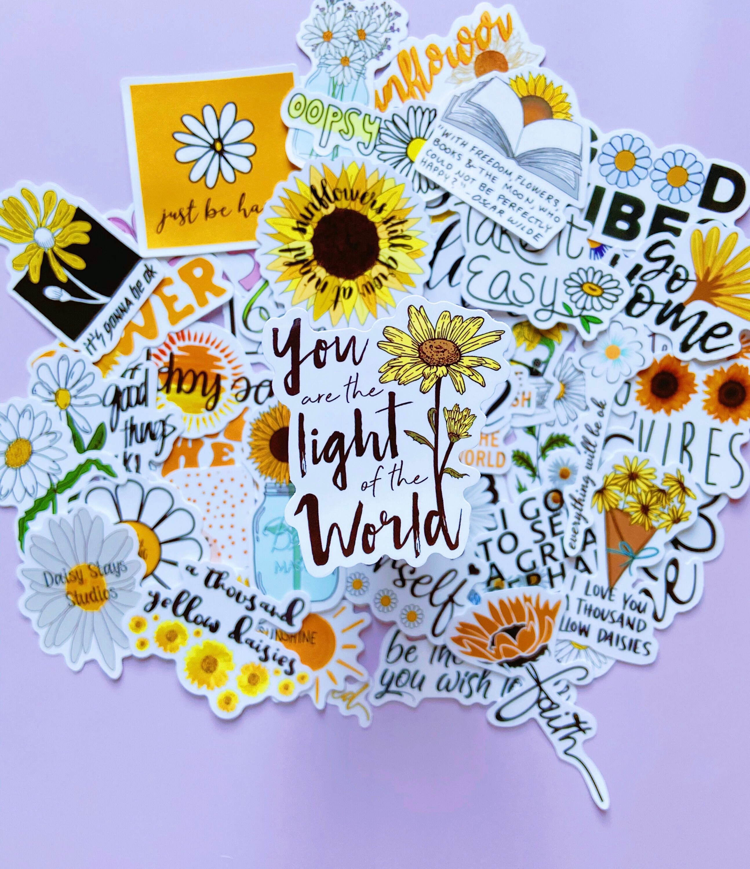 Daisy& Sunflower Sticker Pack-stay Positive Inspired - Etsy Canada