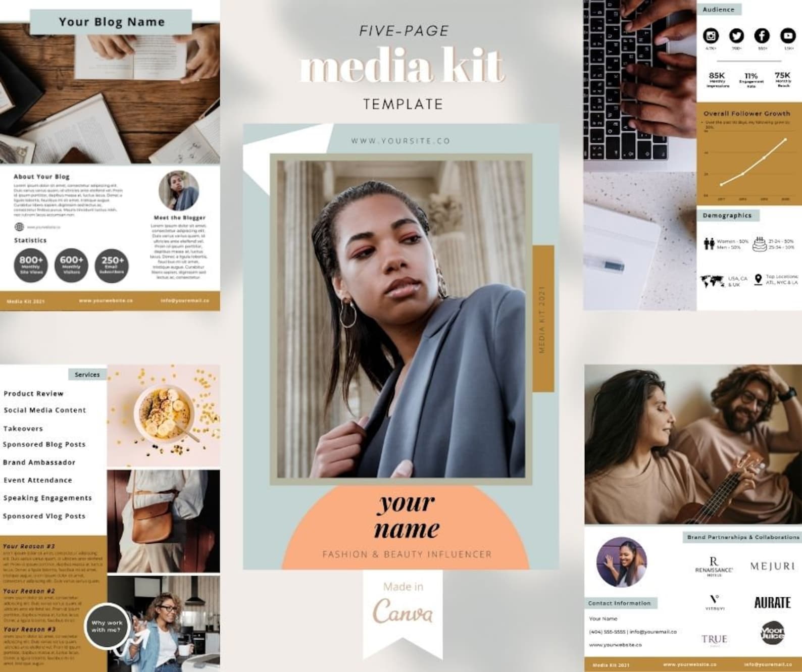 Influencer Media Kit | Blogger Media Kit | Media Press Kit | Canva ...