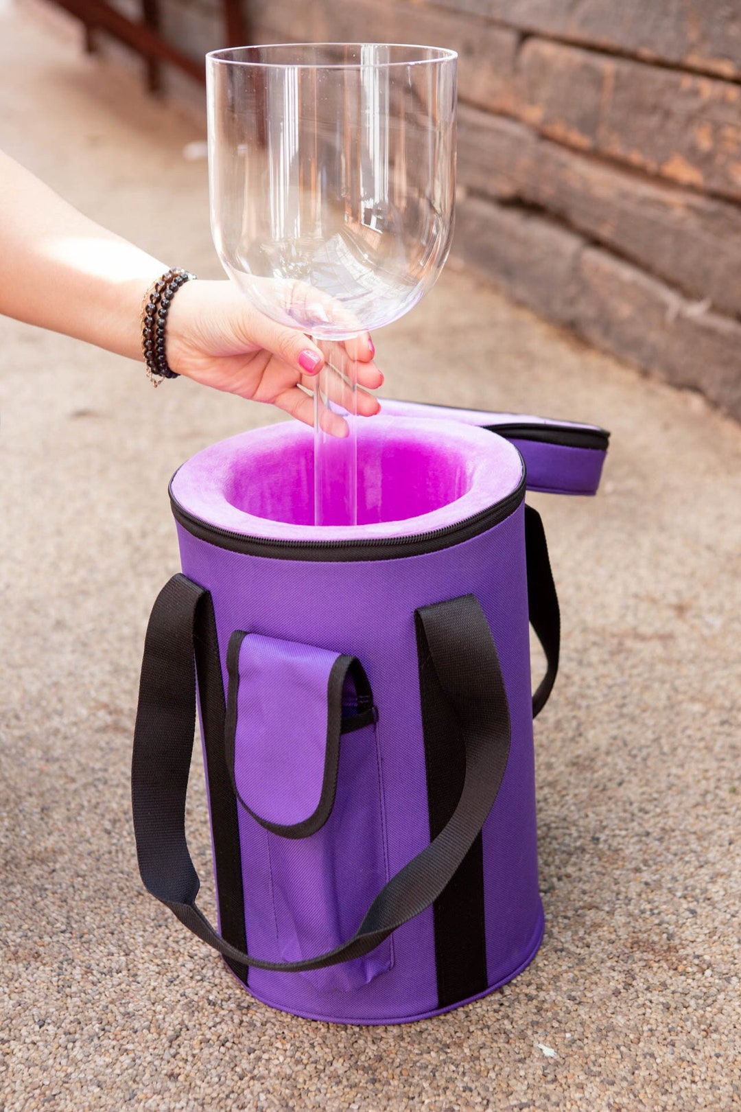 Zeal Point Chakra Note G, 6 Inch Hollow Handle Crystal Singing Bowl ...