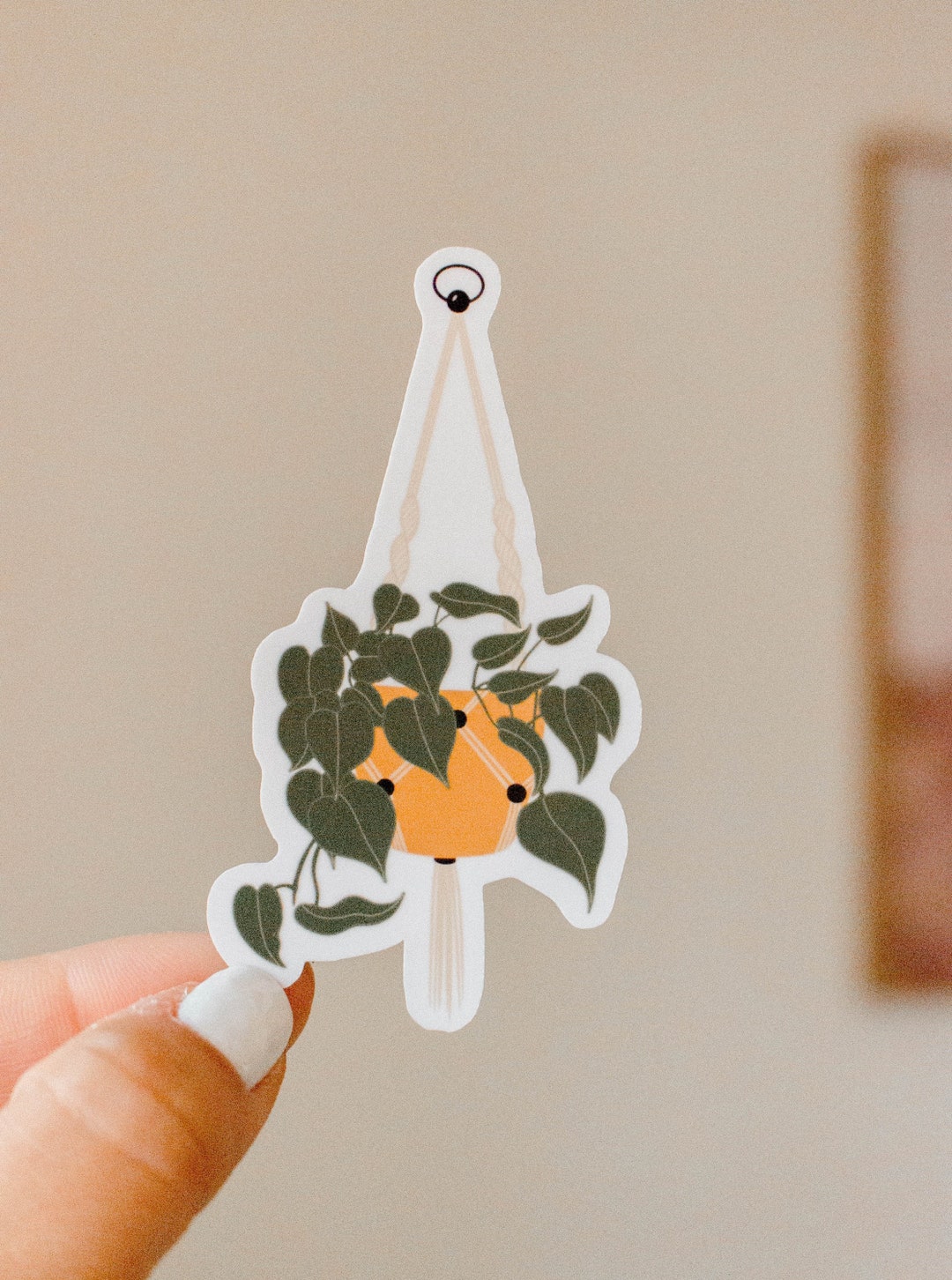 Hanging Plant Sticker Laptop Sticker, Boho Sticker, Plant Sticker ...
