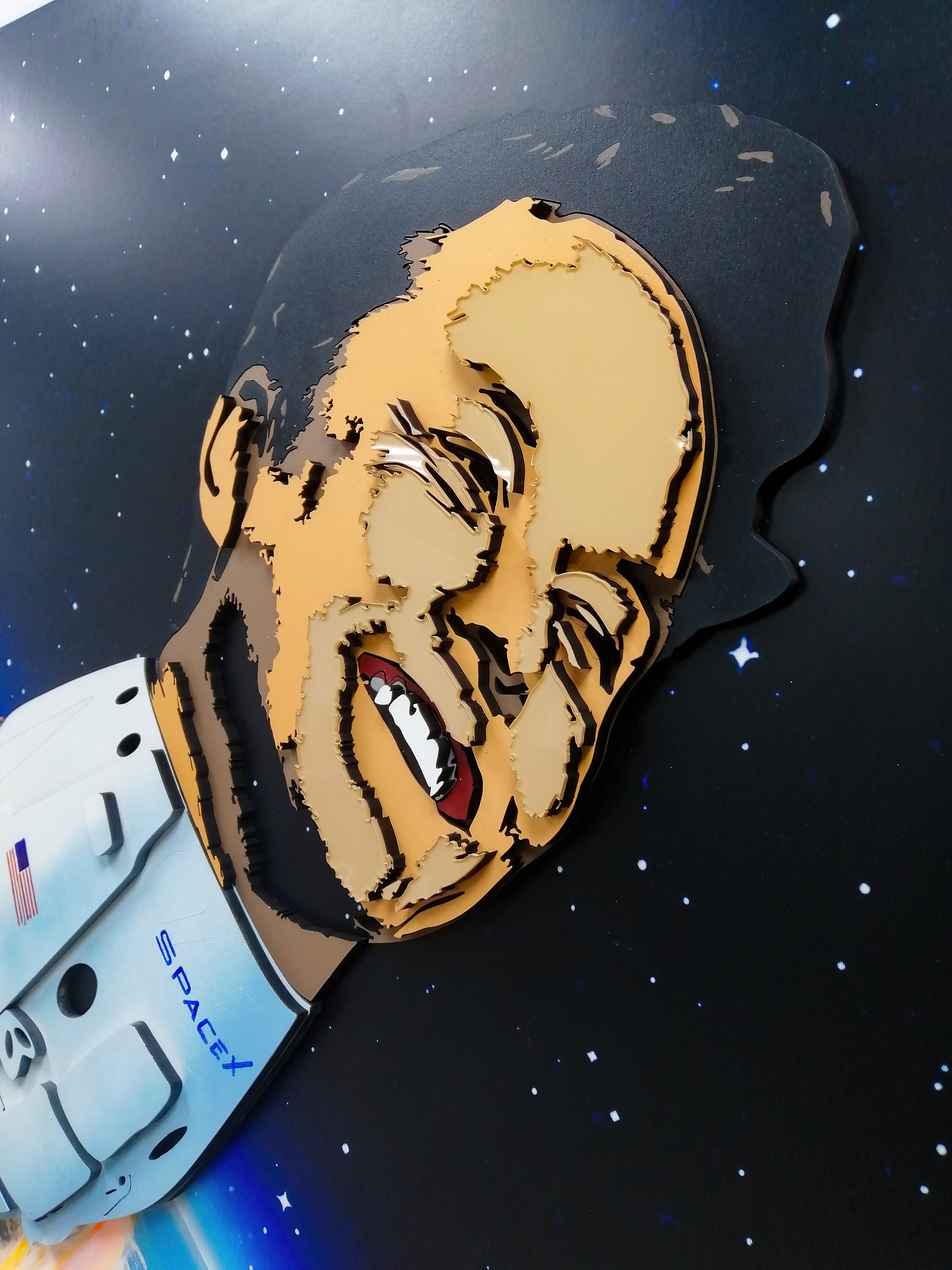 Designer Wall Art Elon Mask 3D Wall Sculpture. Wall Decor - Etsy