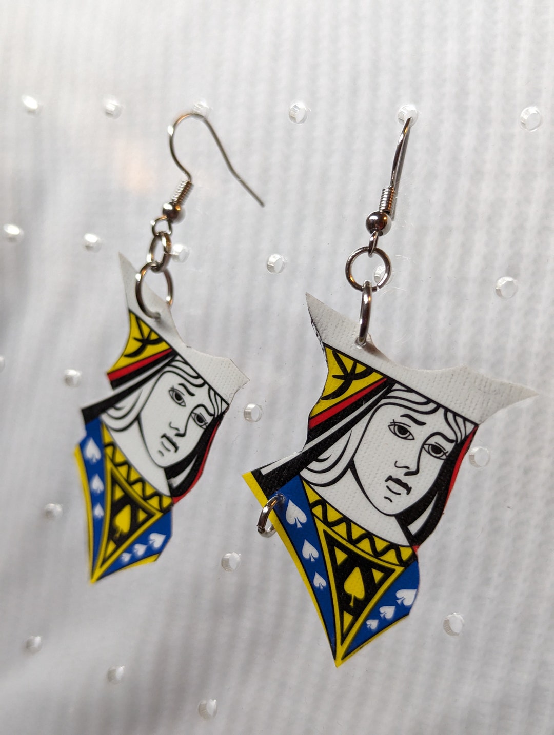 Deck of Cards Queen of Spades Custom Handmade Earrings - Etsy