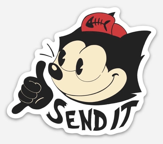 Send It Felix the Cat Bicycle Sticker - Etsy