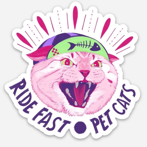 Ride Fast Pet Cats Vinyl Sticker - Etsy