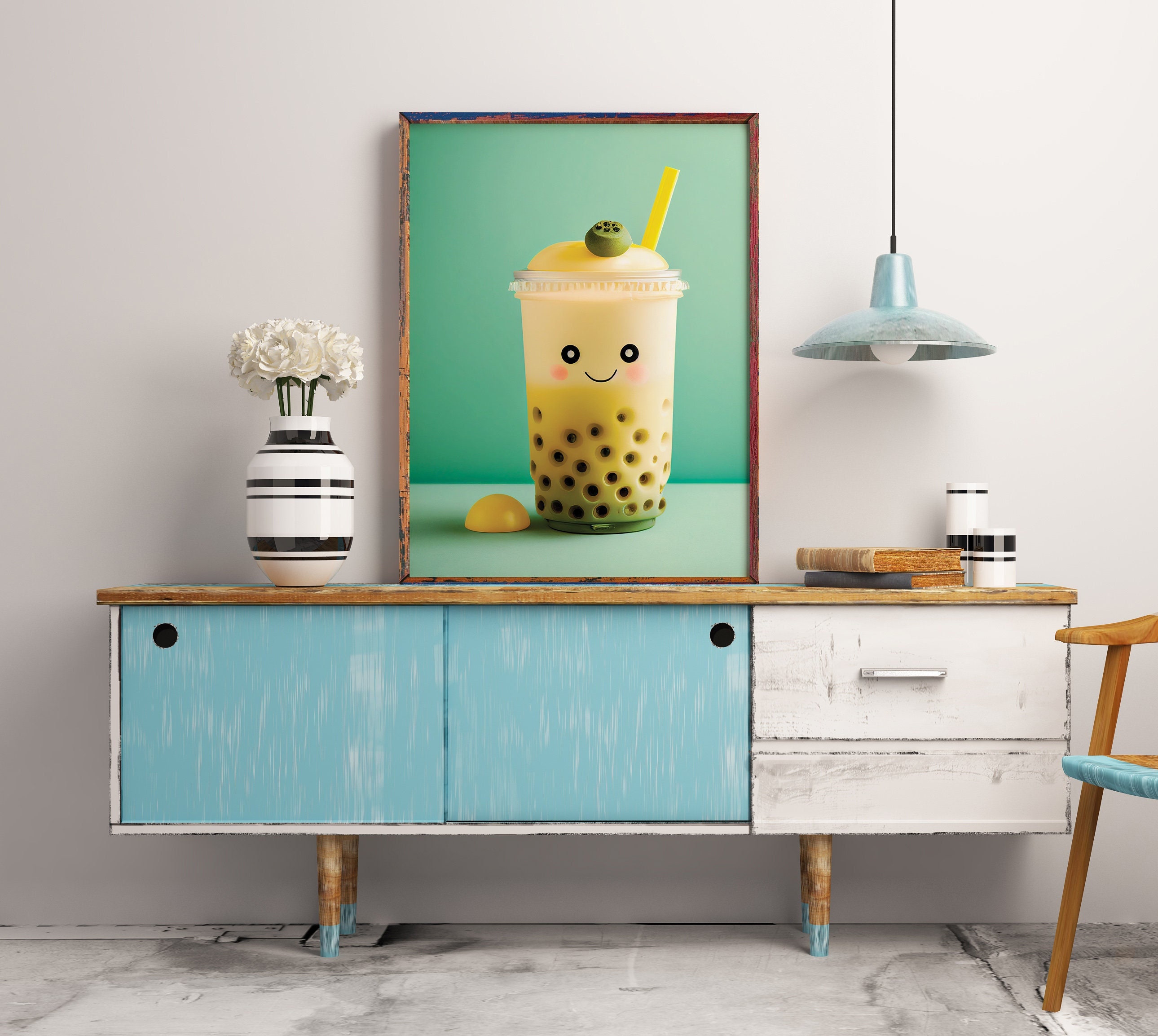 Bubble Tea Wall Art, Boba Poster, Kawaii Food Print, Boba Culture Wall ...
