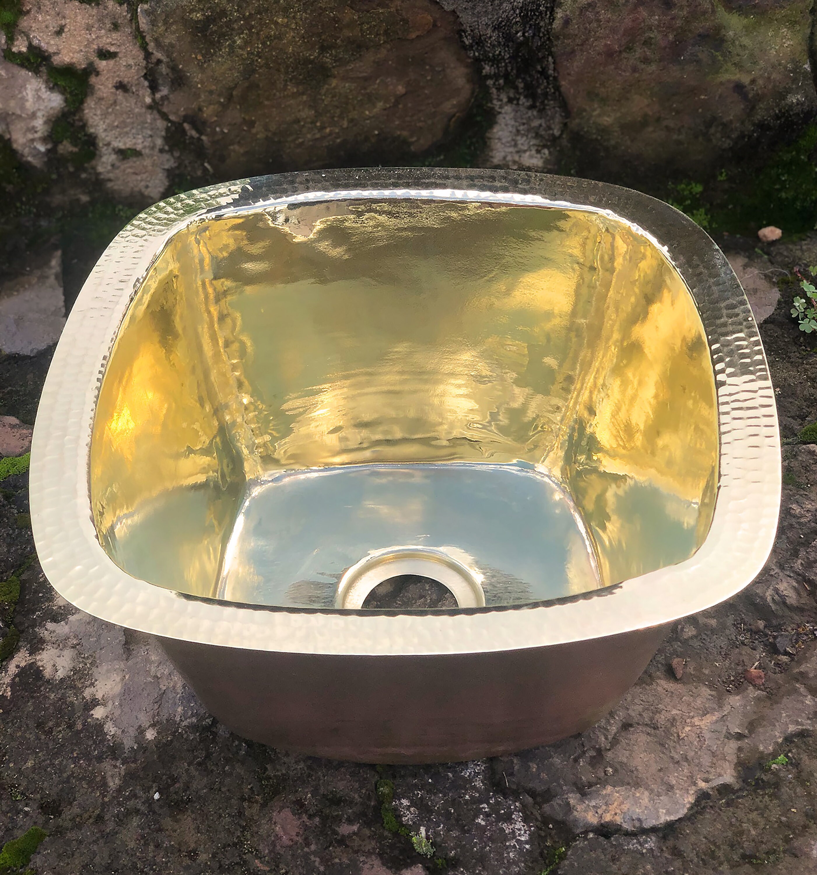 Santa Clara Brass NON-Hammered 13" square bar sink in choice of finish ...