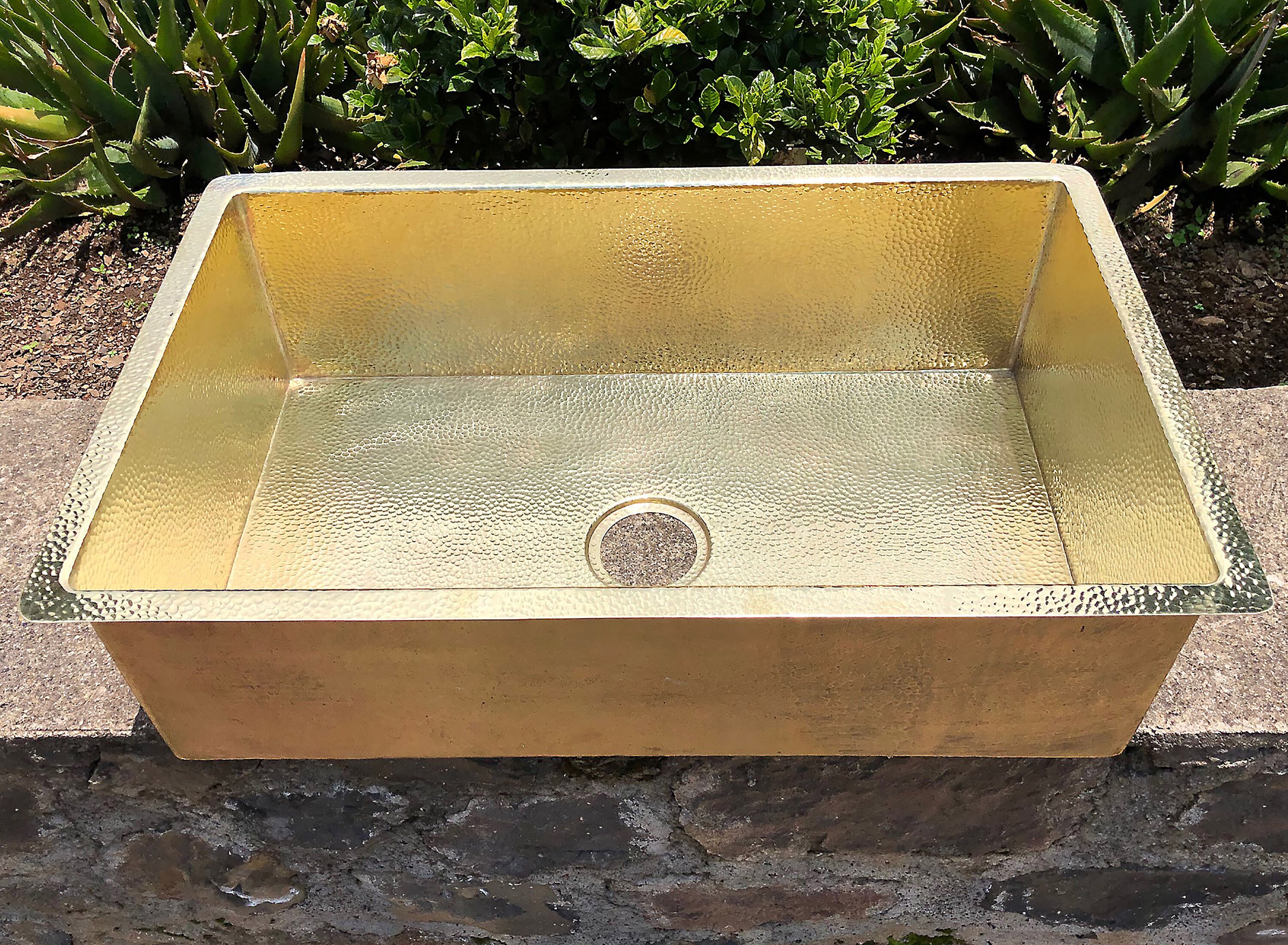 Santa Clara Brass Hammered Kitchen Sink - Butler / London Sink ...