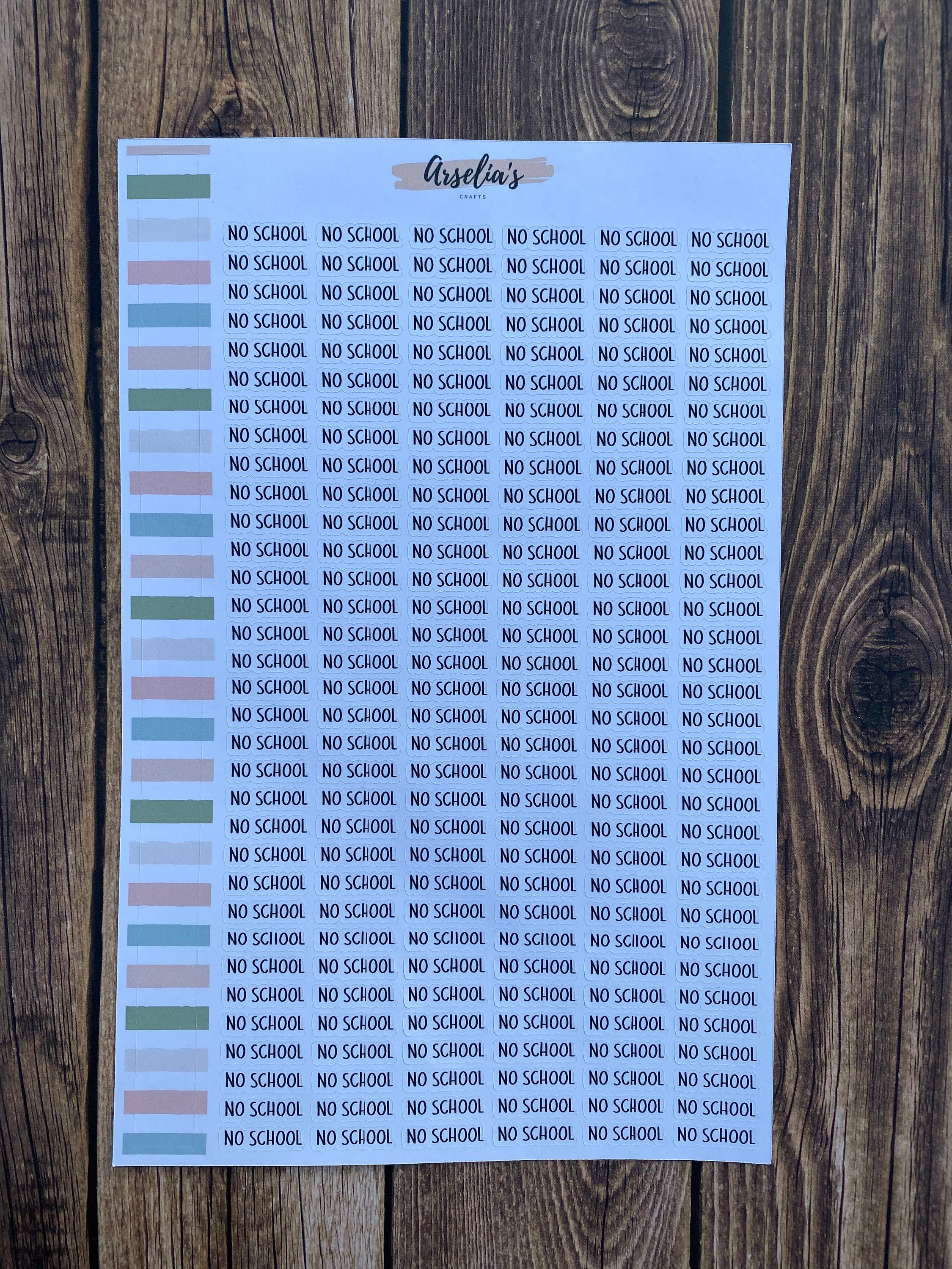 Mini Scripts - No School, Planner Stickers - Etsy