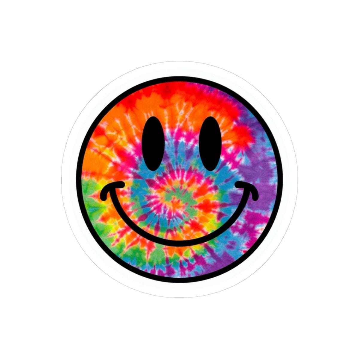 Groovy Smiley Face Sticker, Hippie Vinyl Decal, Boho Laptop Decoration ...