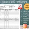 Fillable Printable High School Transcript Template With Google Docs ...