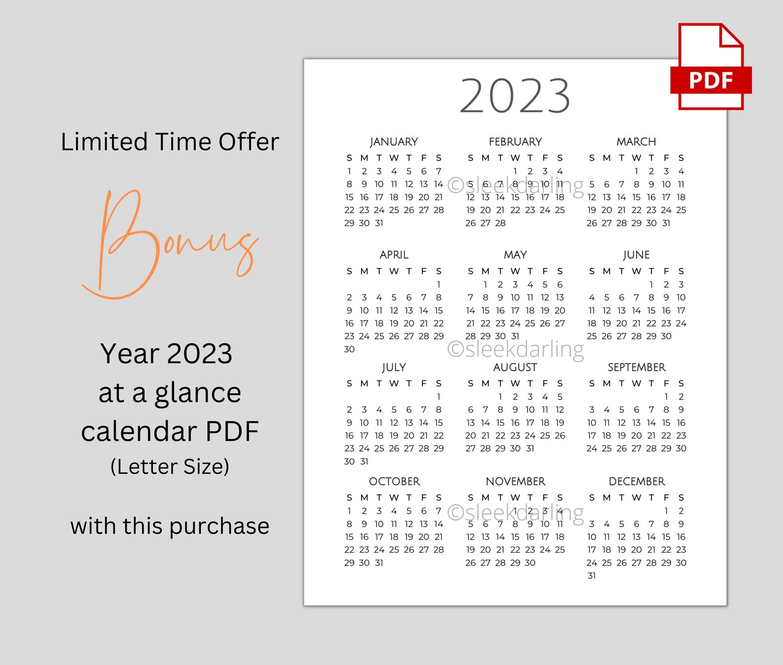 Perpetual Mini Calendars for Digital Planner Endless Transparent ...