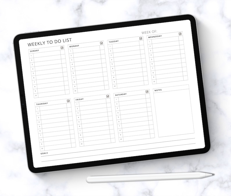 Weekly to Do List Printable Landscape to Do List for Digital Planner ...