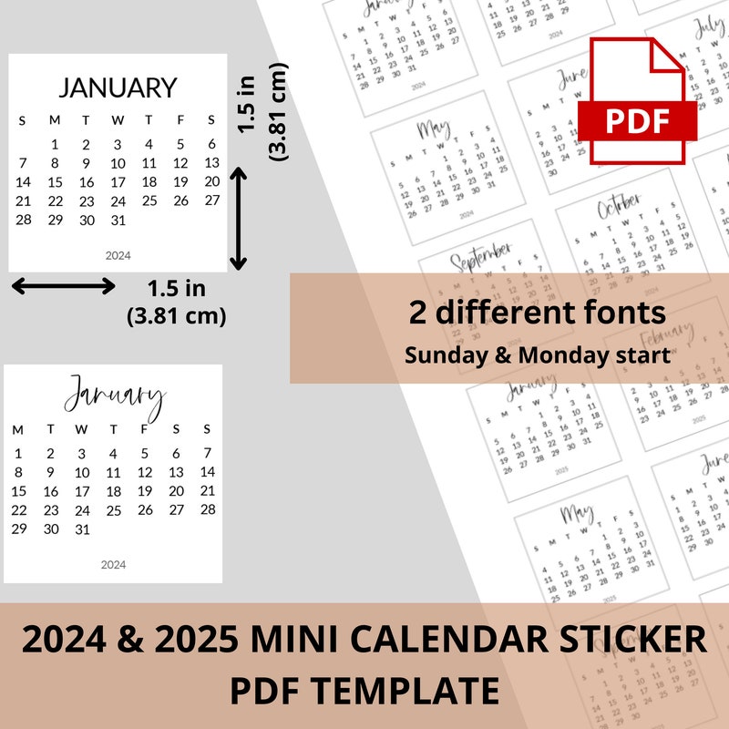 Mini Calendar - Etsy