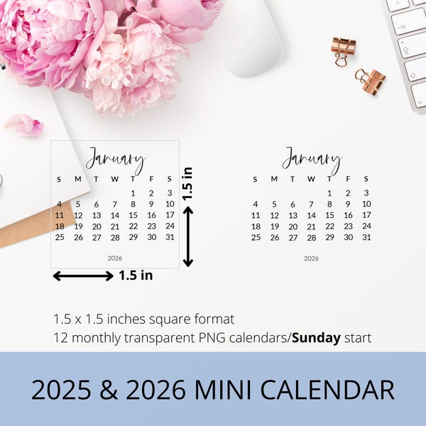 2025 Mini Calendars - Etsy