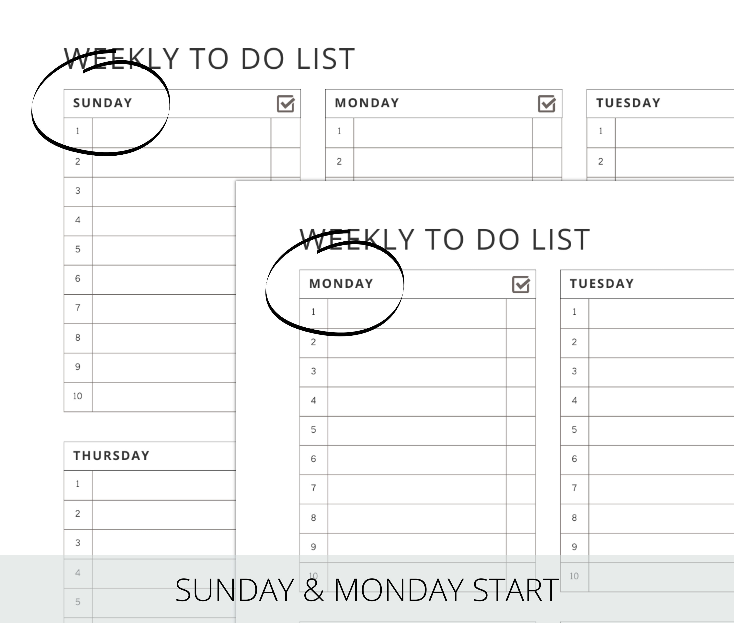 Weekly To-do List Printable | Minimalist Landscape Planner (digital ...