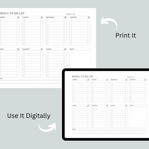 Weekly To-do List Printable | Minimalist Landscape Planner (digital ...