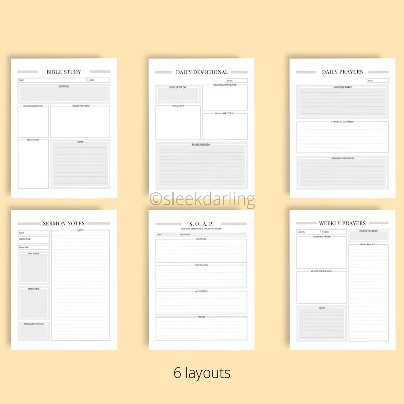 Printable Prayer Journal Bible Study Notes With Minimal - Etsy