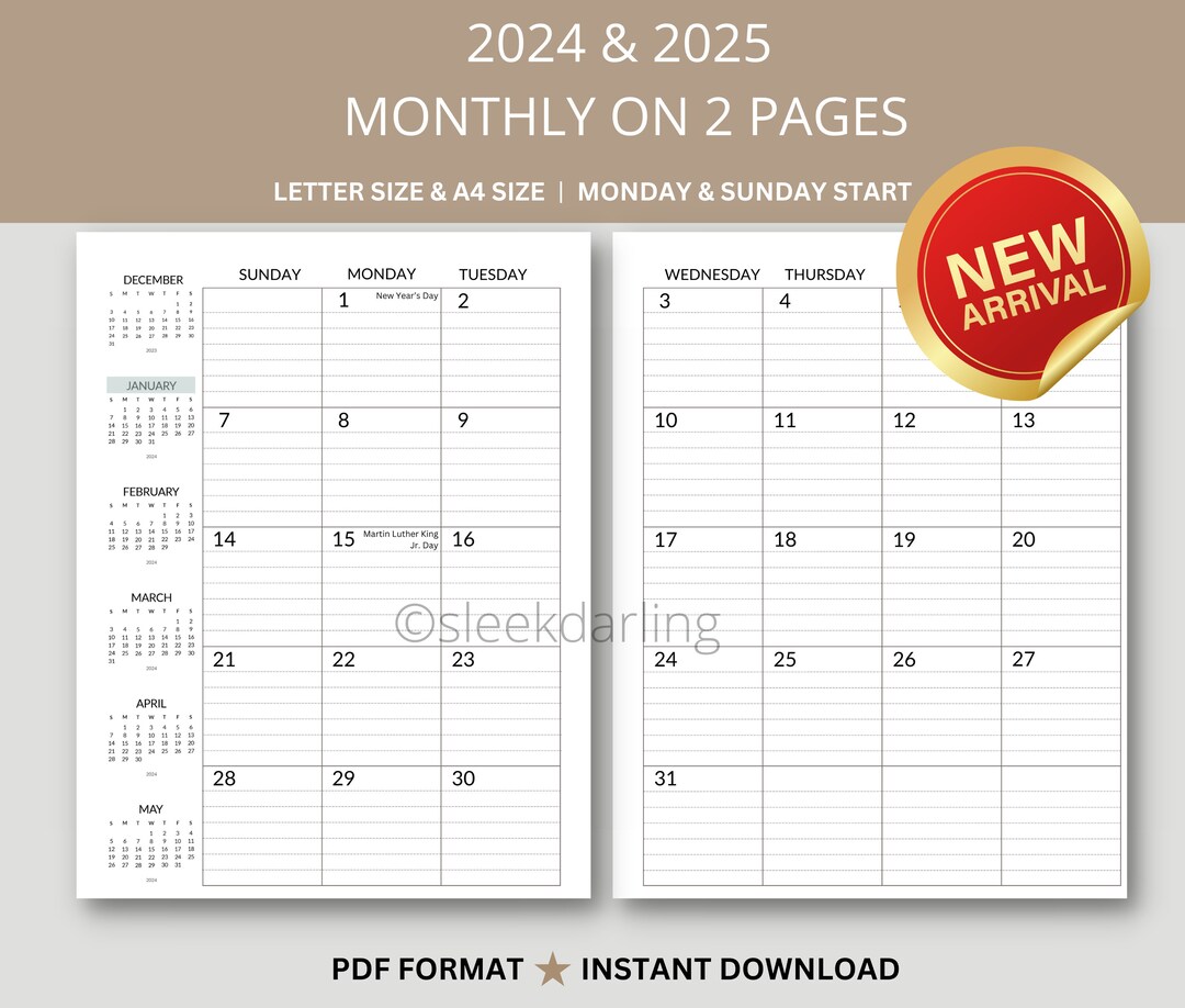 2024-2025 Monthly Planner Printable Stay Organized & Stylish, at a ...