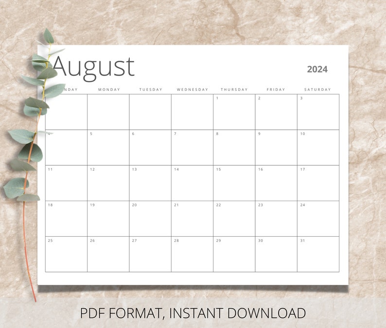 Printable 2024 & 2025 Monthly Calendar Blank and Lined Monday and ...