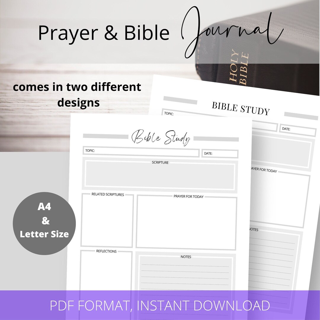 Printable Prayer Journal | Bible Study Notes With Minimal Design ...