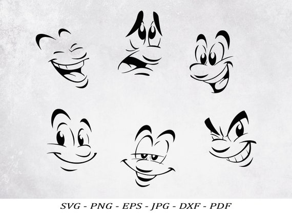 Faces Svg Emoji Faces Bundle Svg Print Expression Faces Cut - Etsy UK