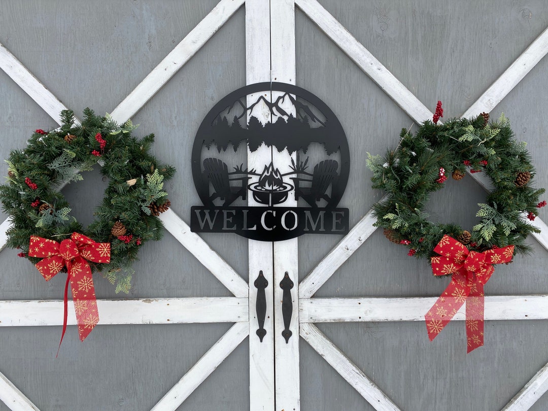 BIG Personalized Metal Welcome Sign Adirondack Chair Cottage custom ...