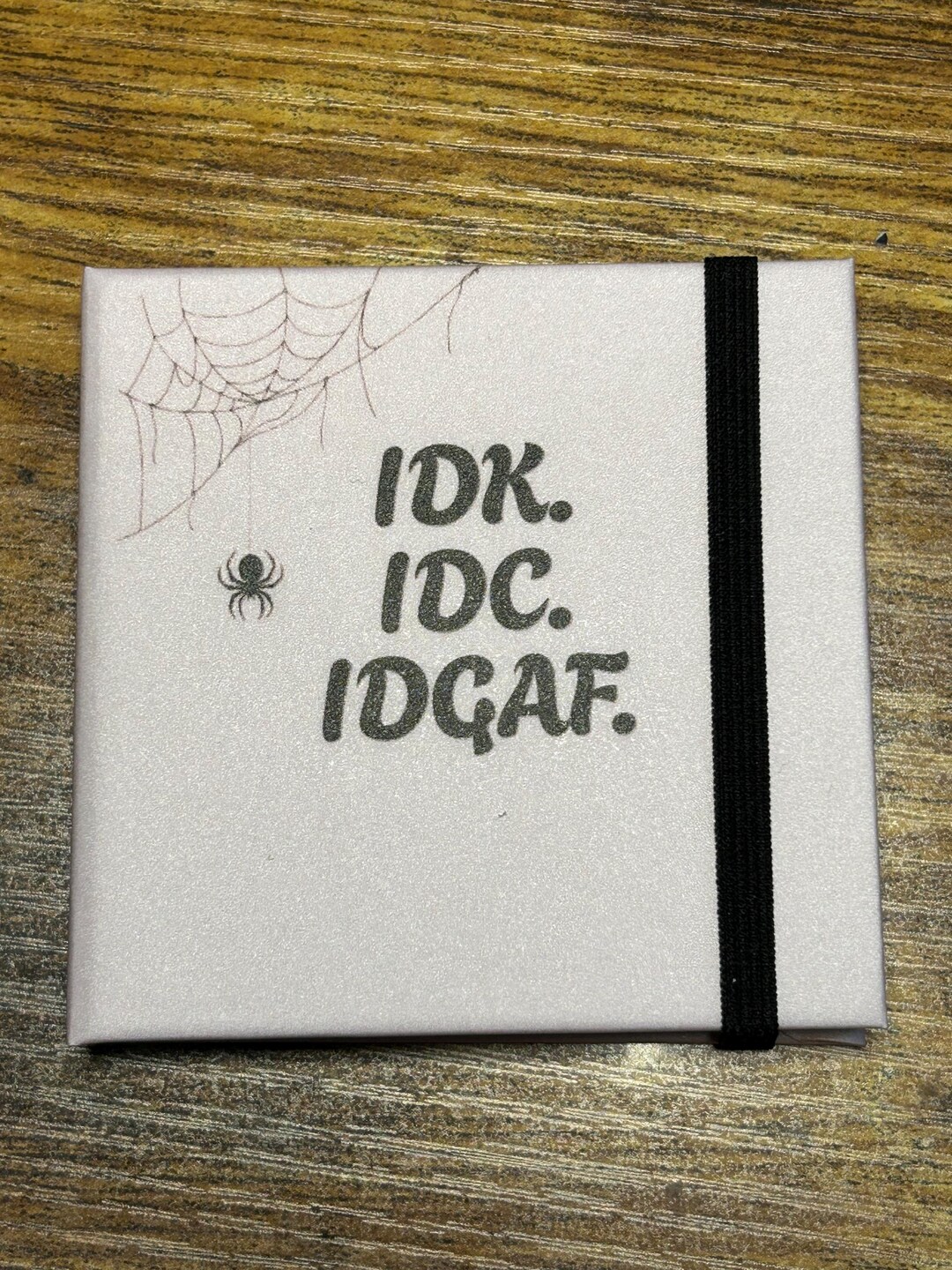 Gothic Sticky Note Holder: IDK IDC IDGAF - Dark Humor Office Decor - Etsy