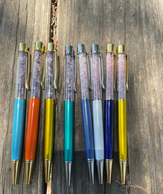 Crystal Chips Pen Amethyst Chip & Rose Quartz Chip Pen Pen - Etsy