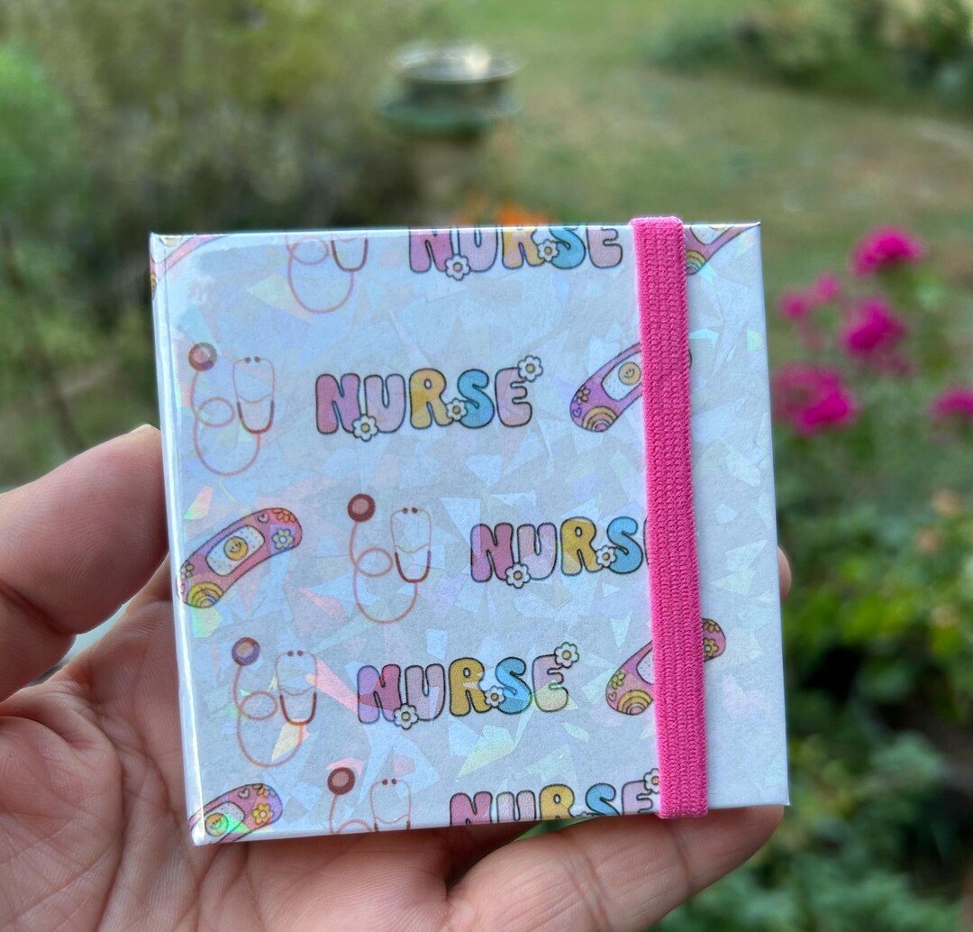 Reusable 3x3 Nurse Sticky Note Hardcover Holder Includes Sticky Notes ...