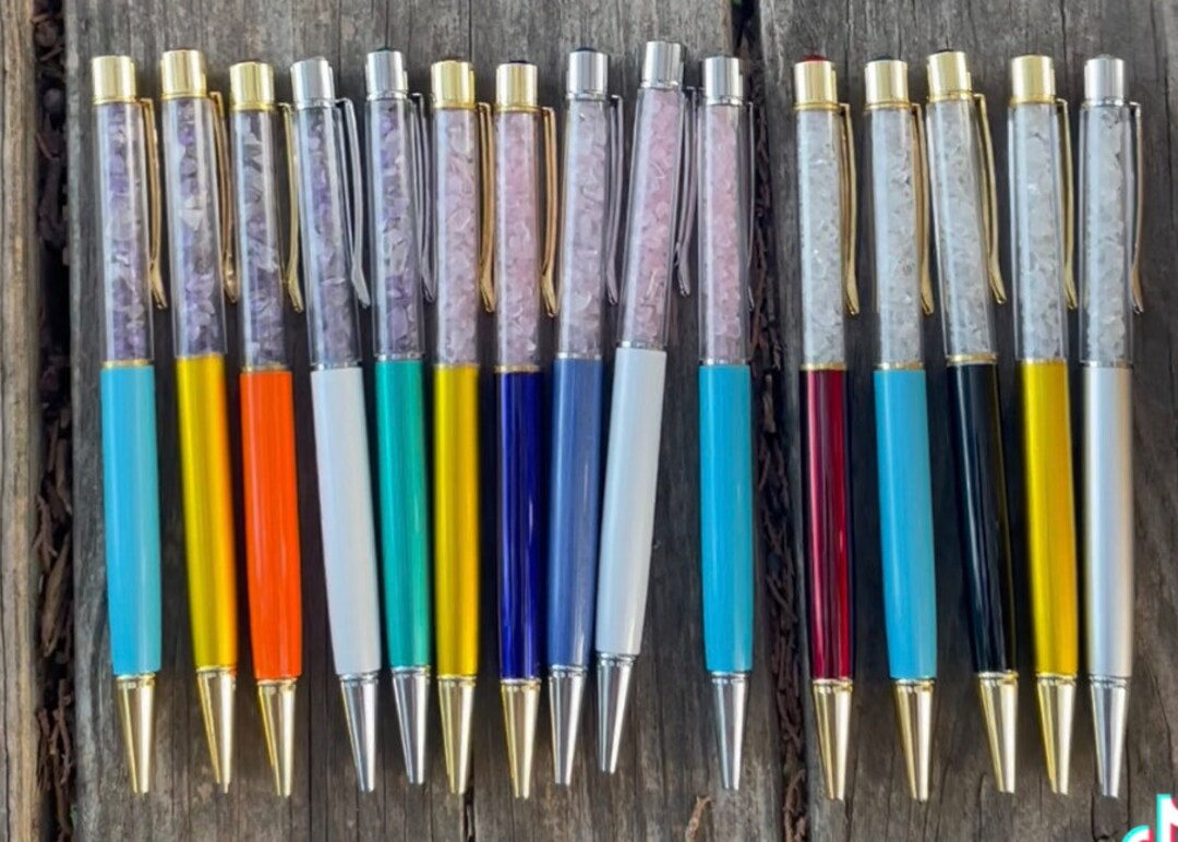 Crystal Chips Pen Amethyst Chip & Rose Quartz Chip Pen Pen - Etsy