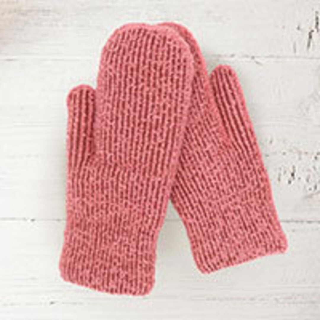 Fuzzy Stripe Mitten Gloves - Etsy UK