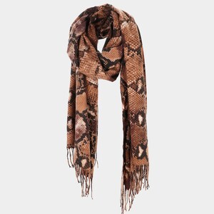 Snake Skin Print Tassel Oblong Scarf - Etsy