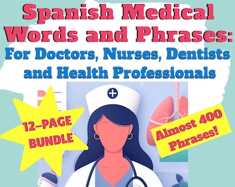 100 Most Useful Spanish Medical Phrases for Doctors and Nurses - Etsy