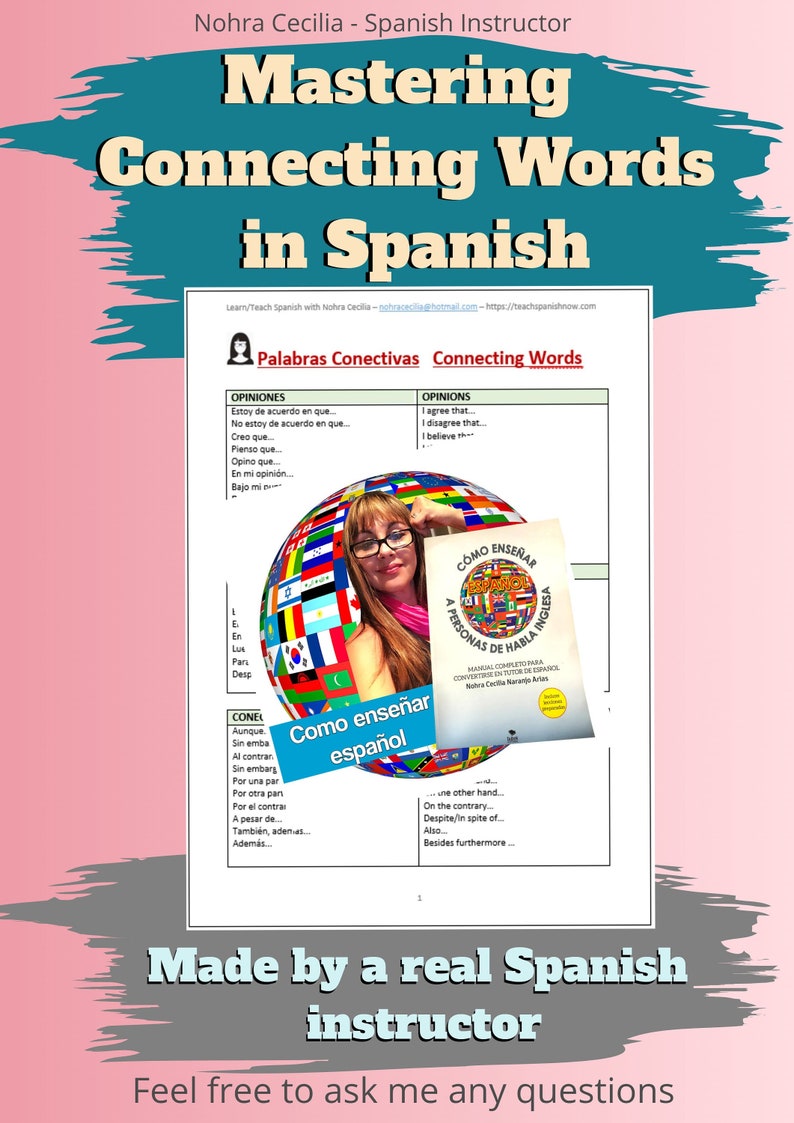 Mastering Spanish Connecting Words - Etsy