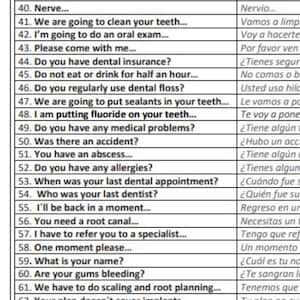 Dental Dialogues: 100 Spanish Phrases for Dentists and Staff" - Etsy