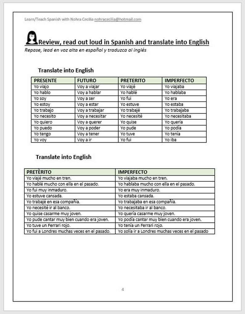 6 Pages of Spanish Past Tenses! - Etsy