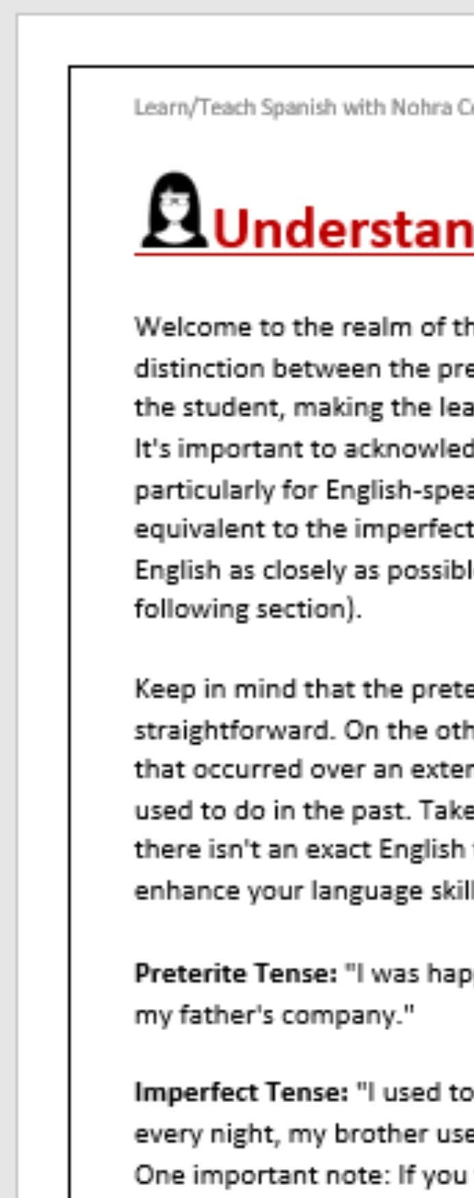 6 Pages of Spanish Past Tenses! - Etsy