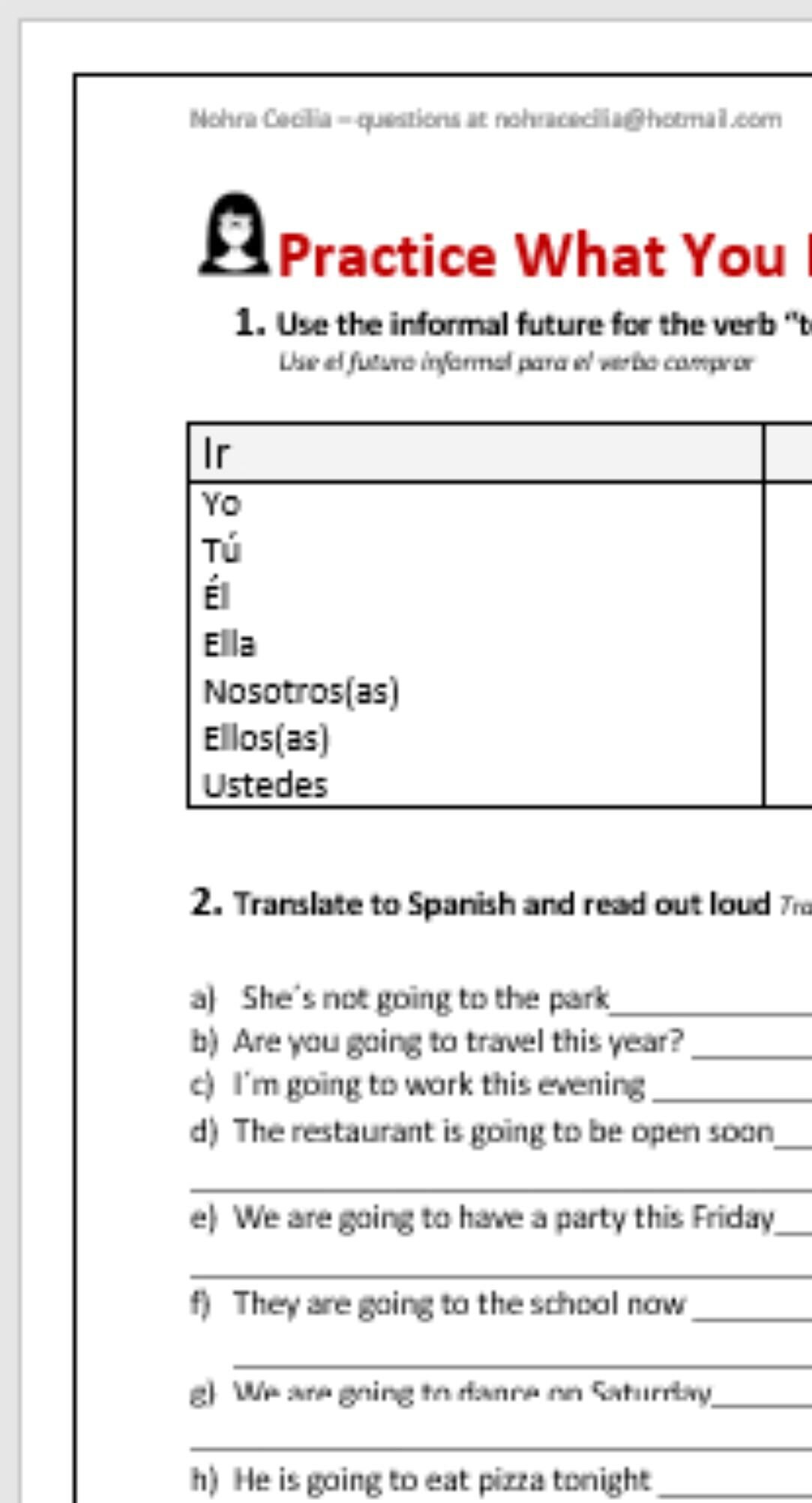 6 Pages of Spanish Expertise: Examples, Exercises, and Practice Test ...
