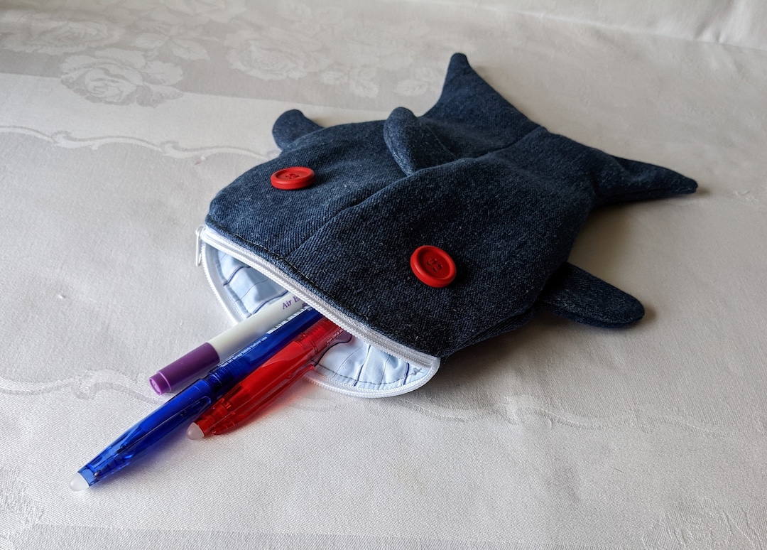 Trousse requin pour enfants, avec fermeture éclair, lavable, Trousse ...