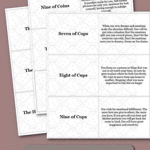 Tarot Flash Cards Upright and Reverse Tarot Card Meanings - Etsy