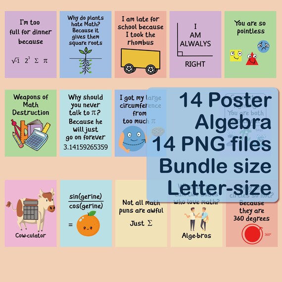 14 Math Posters Printables Math Jokes Mathematics Poster - Etsy