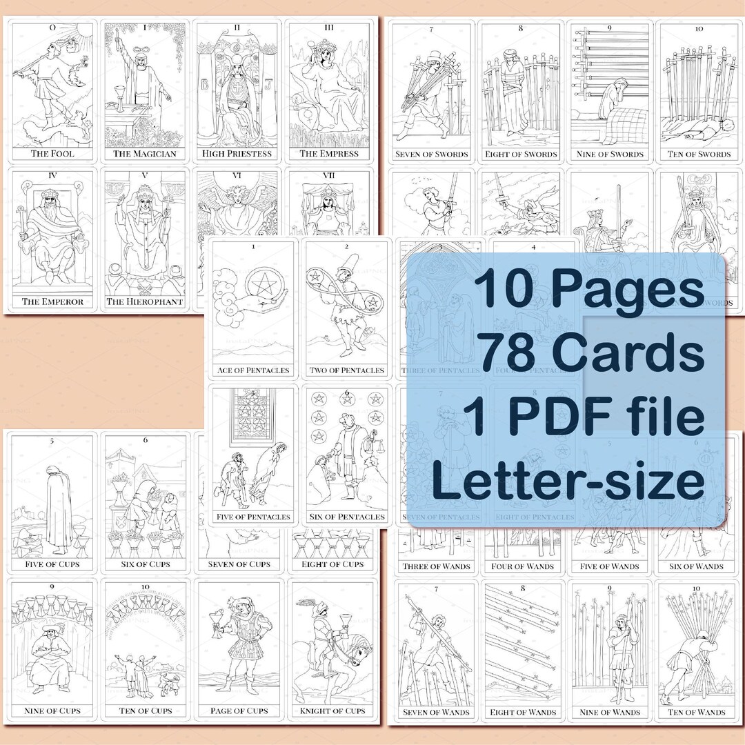 Tarot Coloring Pages - Etsy
