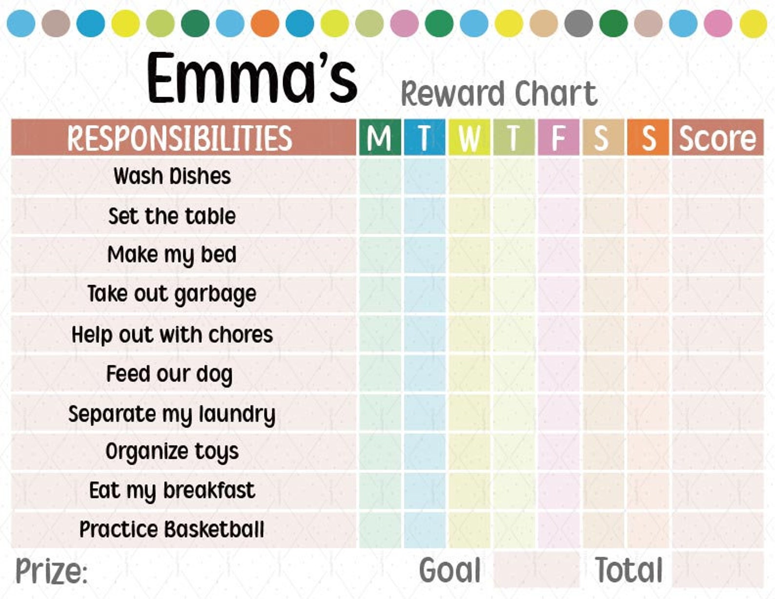 Reward Chart, Reward Chart Printable, Reward Chart Png Download, Reward ...