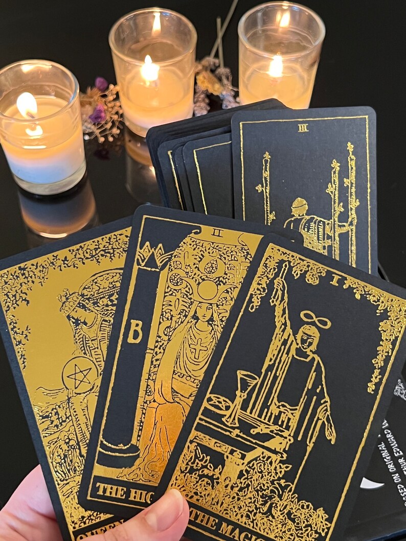 Prophet Gold OR Silver Foil Tarot Deck Beginner Tarot Cards, Guide Book ...