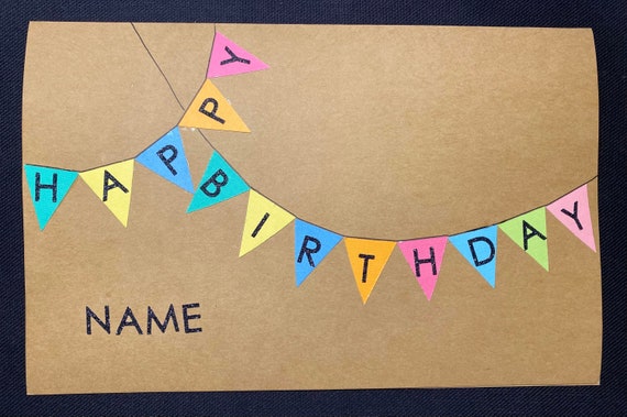 Birthday Banner Birthday Card | Etsy