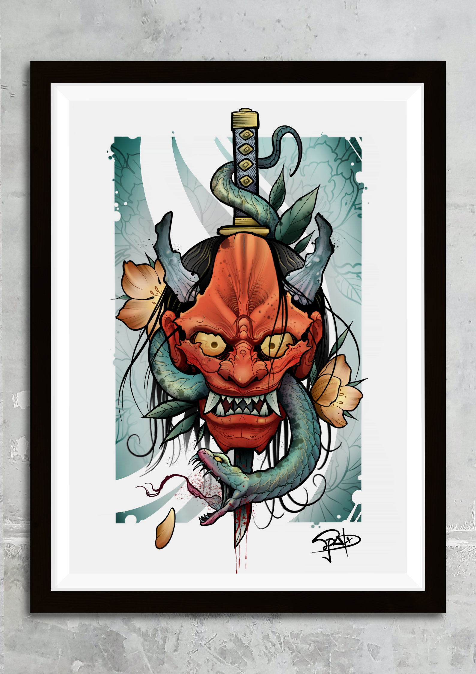 Japanese Demon Mask Tattoo Designs