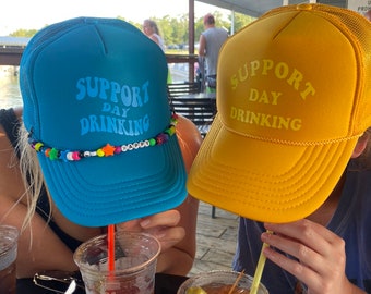 Day Drinkin' Distressed Ladies Baseball Hat Mesh Trucker Day Drinking ...