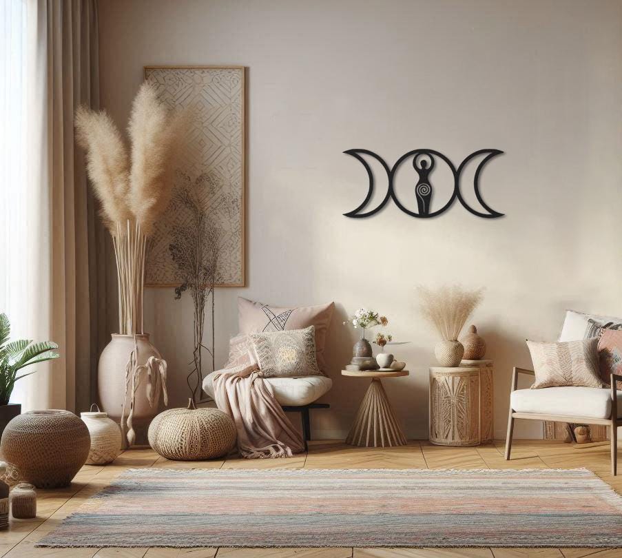 Triple Moon Goddess Metal Wall Art: Hecate Bohemian Decor - Etsy